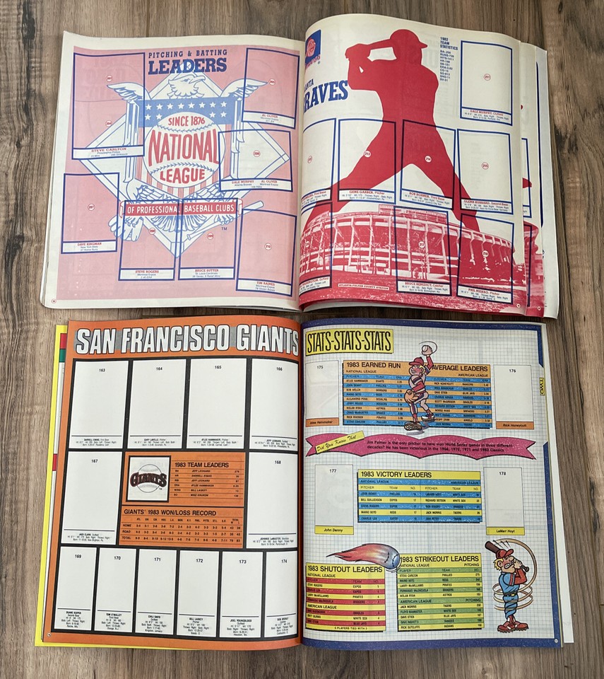 Four 1980, 1982-84 Topps Baseball Sticker Albums - 1980 & 1982 Complete ...