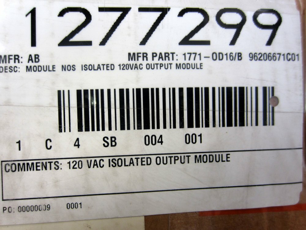 Allen Bradley 1771-OD16 Module 1771-0D16 Ser B,Rev B01,96206671 C01 | eBay