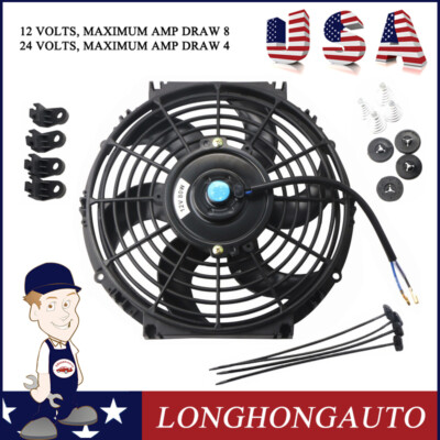 1X 10" inch Universal Slim Pull Push Racing Electric Radiator Engine ...