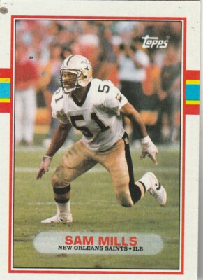 FREE SHIPPING-MINT-1989 Topps #155 Sam Mills New Orleans Saints PLUS ...