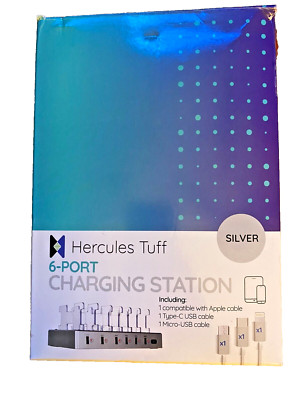 Hercules Tuff LED Charging Station for Multiple Devices 6 USB Fast ...