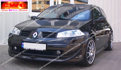 RENAULT MEGANE MK II 2 BODY KIT FRONT SPOILER / LIP + REAR SKIRT + SIDE ...