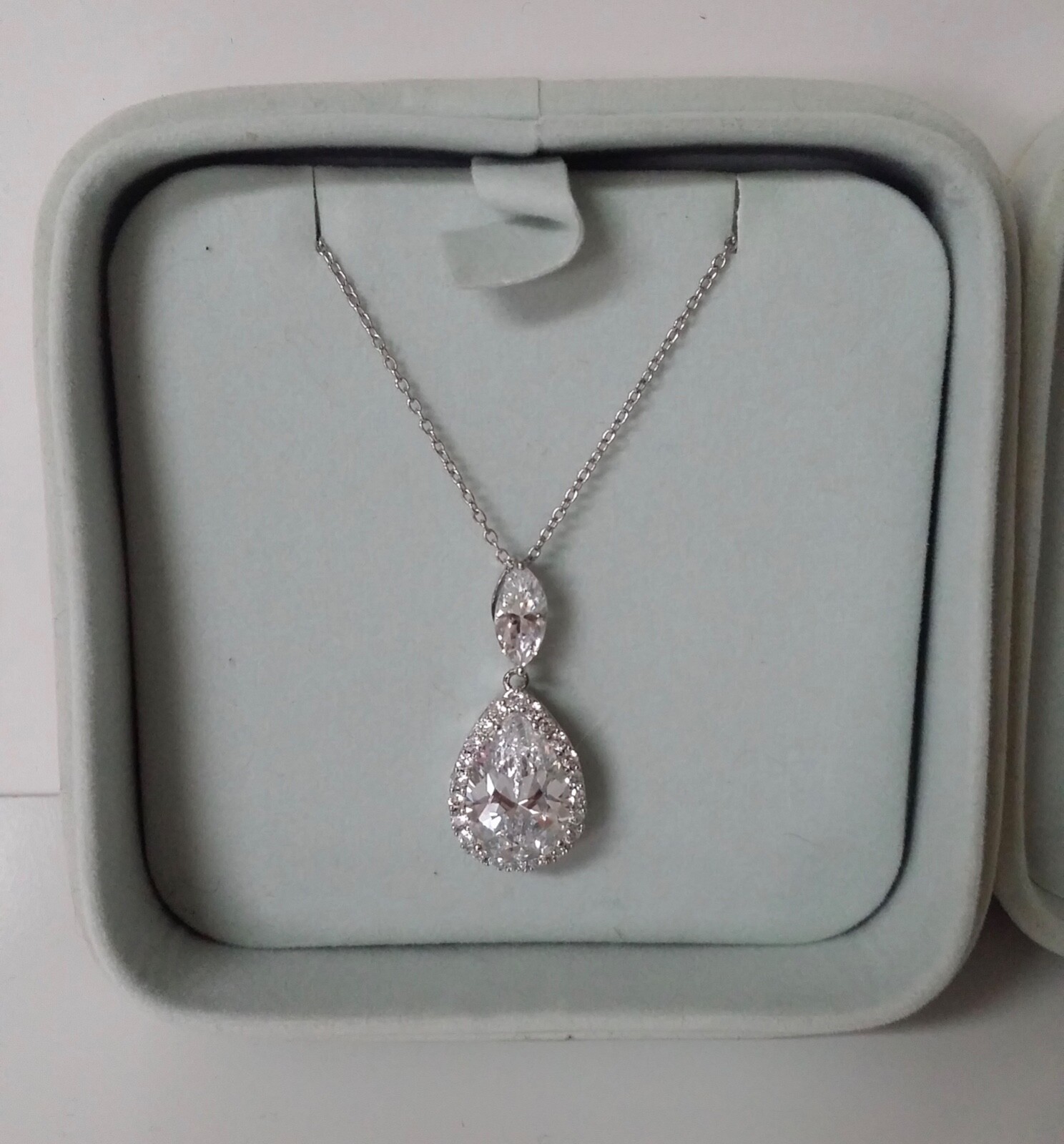 STAUER ITALY STERLING SILVER 925 DIAMONDAURA PENDANT NECKLACE BEAUTIFUL ...