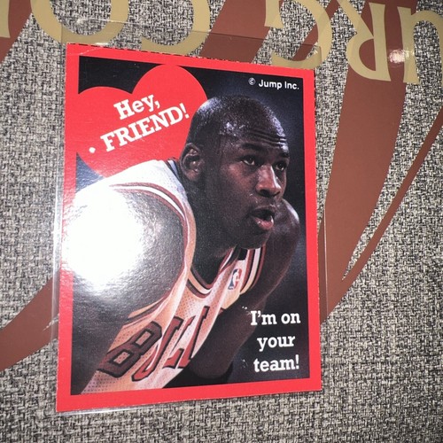 1990 Jump Inc Hey Friend! Valentines Card Michael Jordan, Bulls, HOF ...