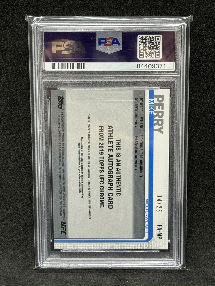 Mike Perry 1st Auto RC Orange /25 Topps Chrome BKFC UFC BOXING Jake ...