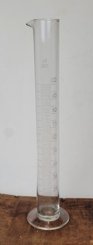 Vintage Pyrex Glass 100mL Graduated Single Scale Cylinder w Pour Spout ...
