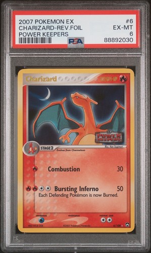 2007 Pokemon Ex Power Keepers #6 Charizard-Rev.Foil Power Keepers PSA 6 ...