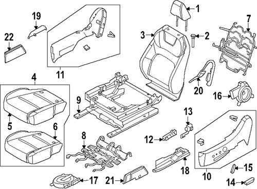 Genuine Nissan Cushion Frame 87351-5MP4A | eBay