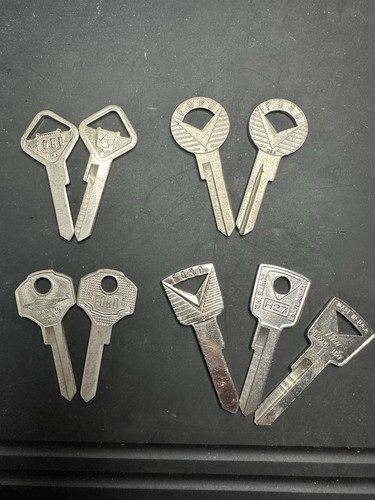 7x Vintage UNCUT FORD Motor Blanks Original NOS Plus 2x H27 Ford Blanks ...