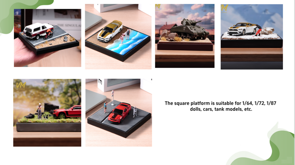 Resin Beach Rode Lawn 6cm/8cm Round Square Display Platform Base Fit ...