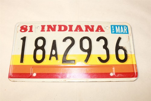 1981 INDIANA LICENSE PLATE - Vintage Original Classic Car Automobile | eBay