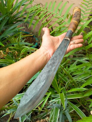 Handmade short sword machete nessmuk knife 12.1” forged blade, Bamboo ...