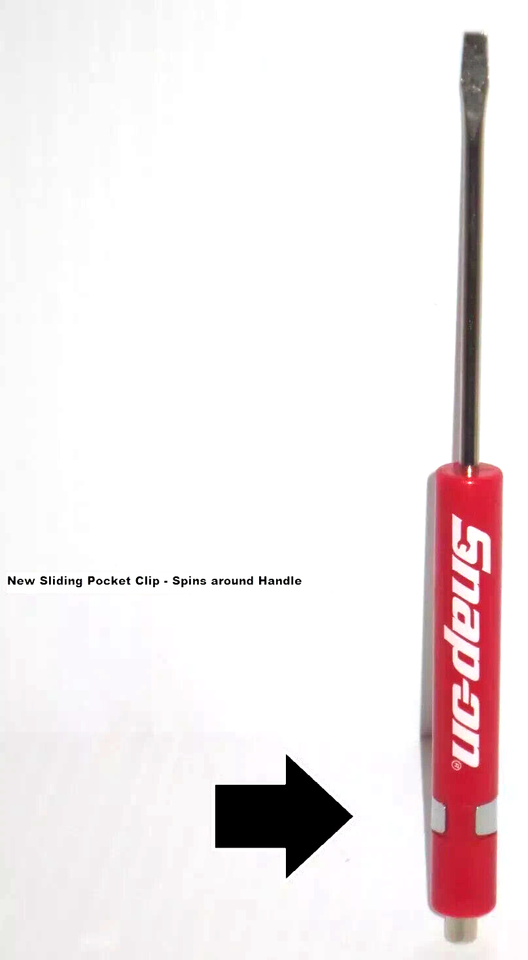 TEN SNAP ON Pocket Screwdriver Flat Tip Screwdrivers RED Magnetic 10 ...