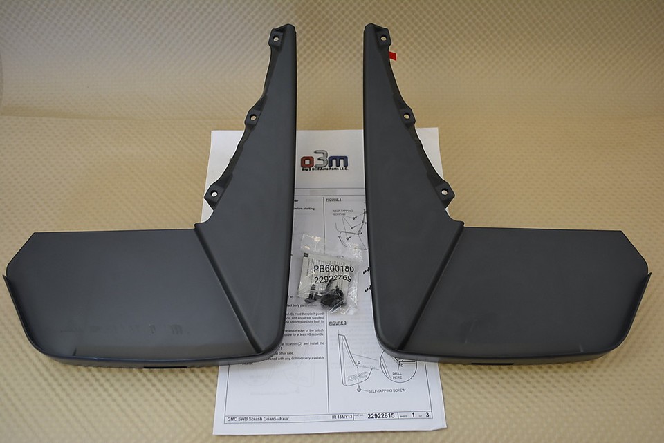 2015 GMC Yukon w/o Retractable Running Board Rear Mud Flaps new OEM ...