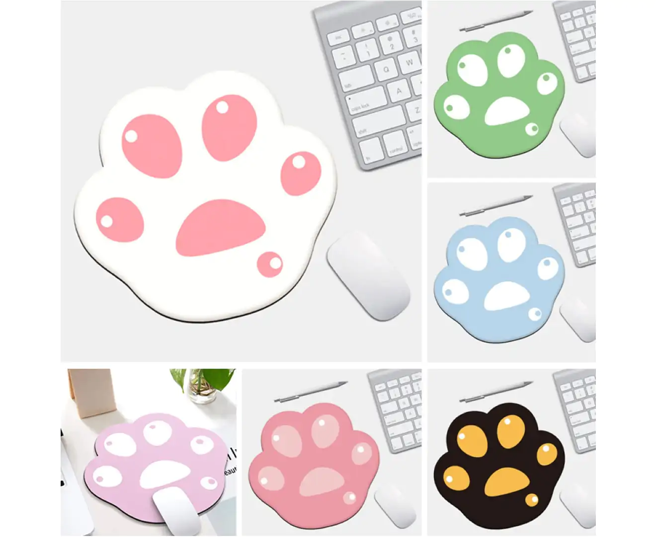 Bluebird Cute Cartoon Cat Claw Anti-Slip Mouse Pad Base Mat Mousepad ...