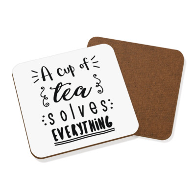 A Cup Of Tea Solves Everything Coaster Drinks Mat - Funny | eBay