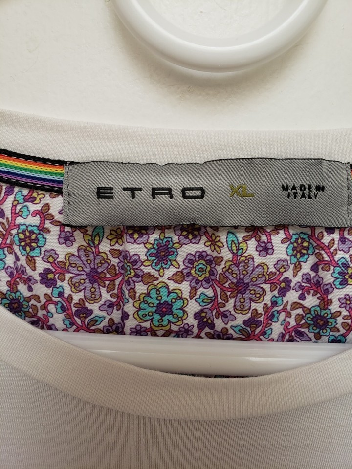 Etro Spa Milano men's Cotton T-Shirt Short Sleeve Size XL Slim | eBay