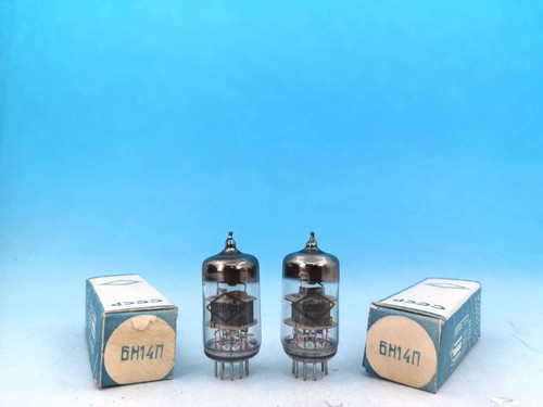 2 x 6N14P 6Н14П MACHED PAIR Double Triode Tube ECC84, 6CW7, SAME DATE ...