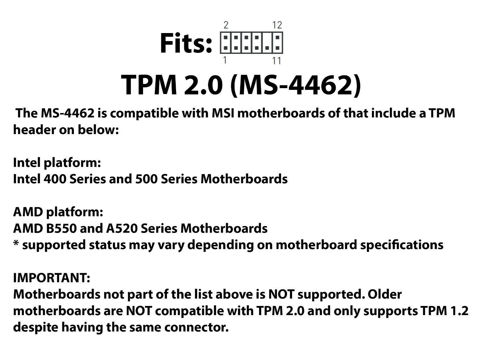 MSI MOTHERBOARD MS4462 TPM 2.0 Module Trusted Platform Module SPI | eBay