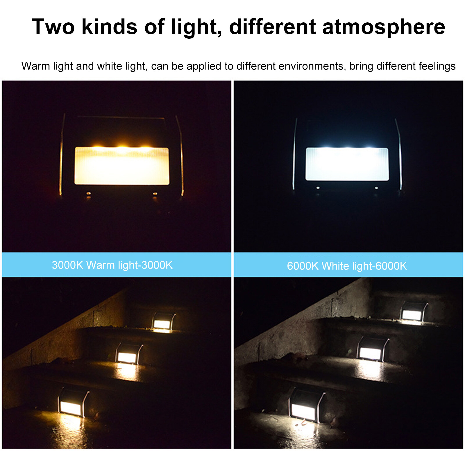 3LED Stainless Steel Solar Garden for Outdoor Stairs Paths Patio L-ED ...