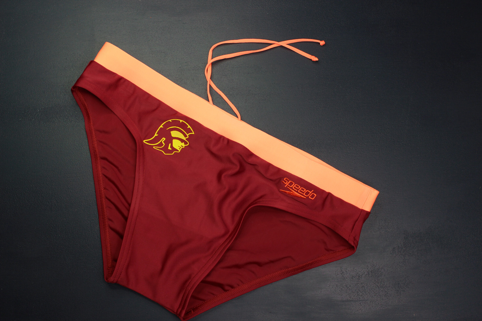 H.E.Arts Trojan custom print men Burgundy red Speedo swim brief size 34 ...