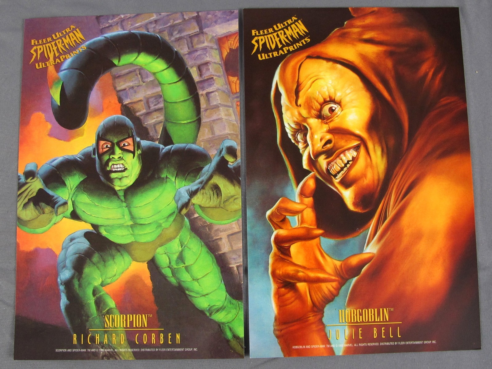 Fleer Ultra Spider-man Prints HobGoblin (Julie Bell) & Scorpion ...