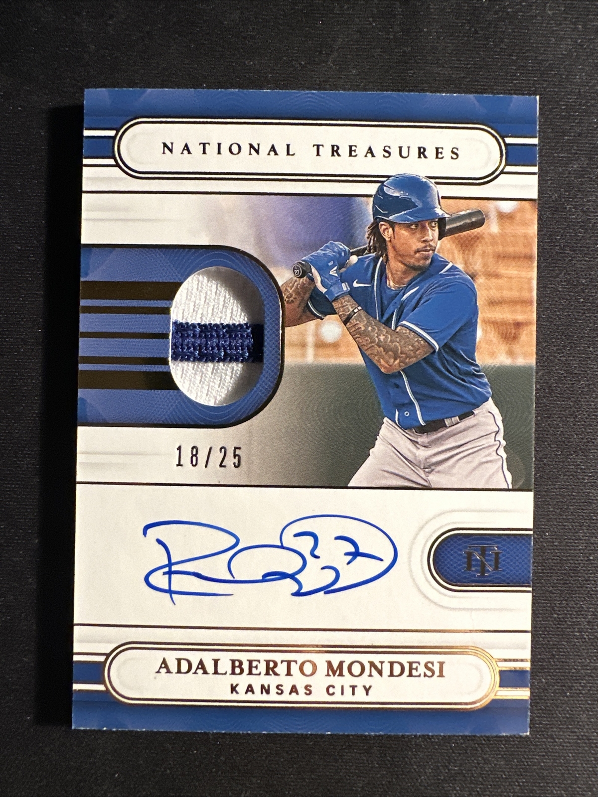 2021 NATIONAL TREASURES PATCH AUTO ADALBERTO MONDESI /25 KANSAS CITY ...