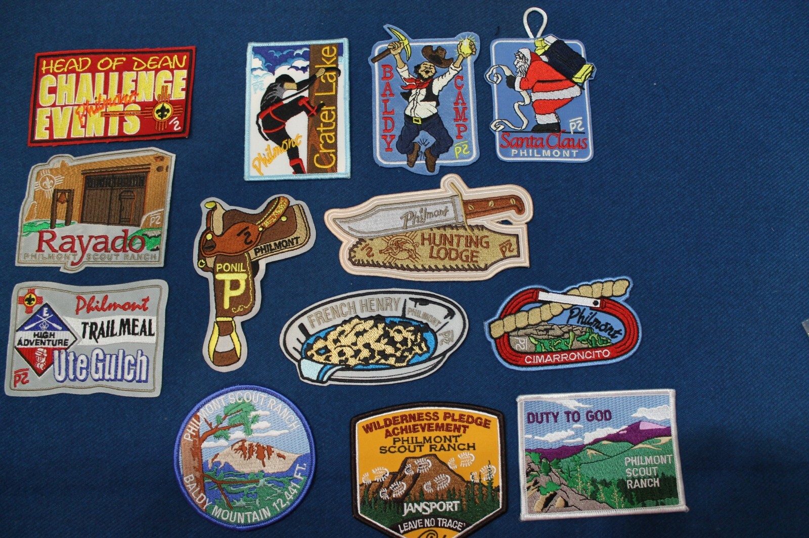 (13 Set) PHILMONT SCOUT RANCH PATCHES BSA (Y8) crater badly henry ponil ...