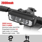 10000mAh Bicycle Light Front 6000Lumen Light Waterproof Flashlight USB ...