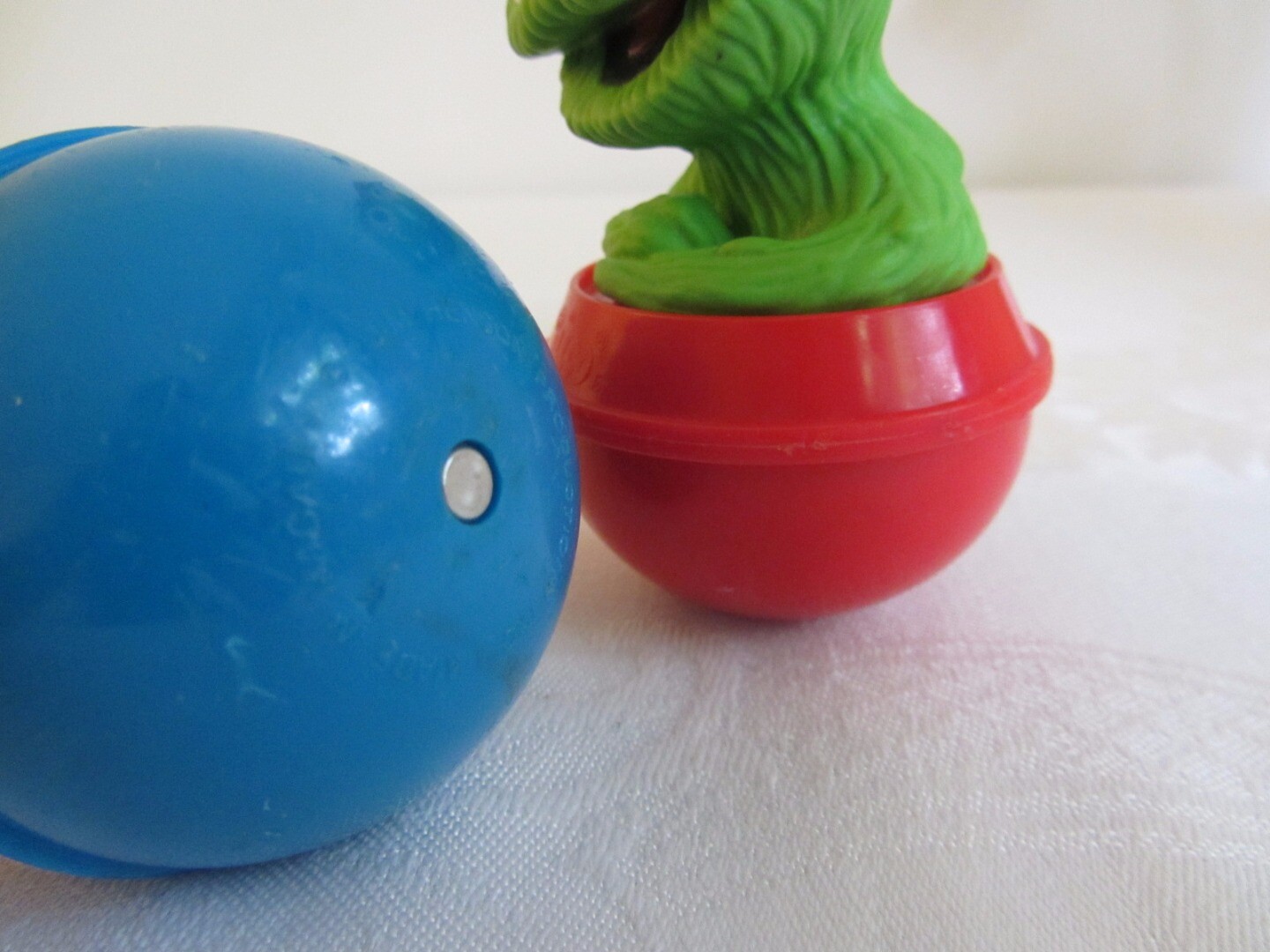 2 Vintage Sesame Street Weeble Wobble Toy ILLCO Big Bird Oscar Grouch ...