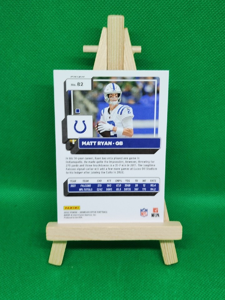 2022 Donruss Optic Silver Holo Prizm Matt Ryan #82 Indianapolis Colts ...