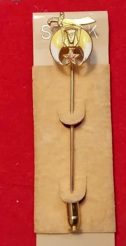 Vintage Shriners Masonic Free Mason Enameled Goldtone 1/2 " Stick Pin ...