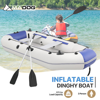 8.8ft Inflatable Dinghy Boat Fishing Rafting Dive Pontoon 3 Person ...