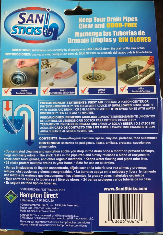 Sani 360 Sticks Fresh Unscented sticks odor eliminator pack of 24 ...