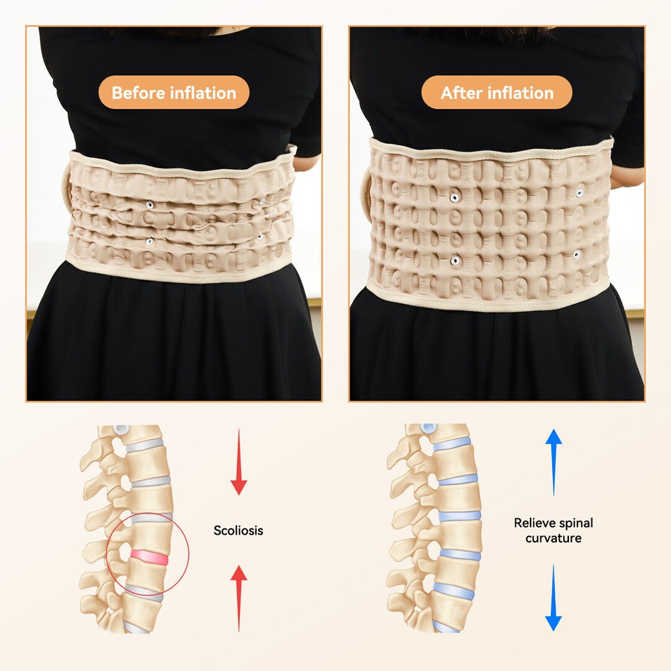 Decompression Belt Back Brace Lumbar Spinal Support & Extender Belt Air ...