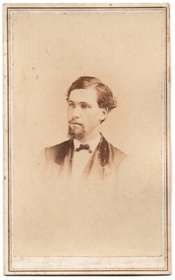 ANTIQUE CDV CIRCA 1860s FRANK P. FORD HANDSOME BEARDED MAN KENDALLVILLE ...