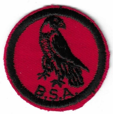 BSA MINT TWILL RED-BLACK PATROL MEDALLION PATCH GLUE GUM BACK HAWK | eBay