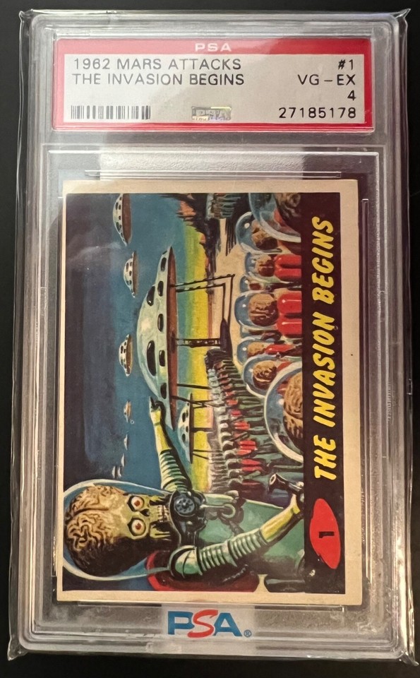 1962 Mars Attacks Card # 1 The Invasion Begins PSA 4 | eBay