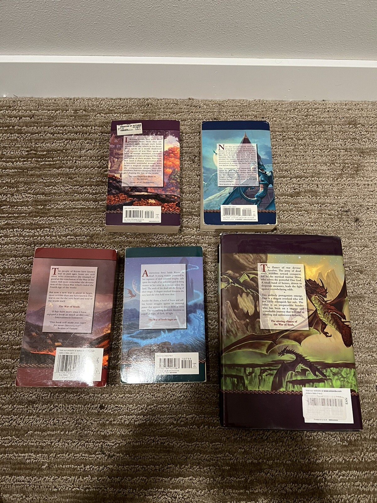 DragonLance Chronicles 5 Book Lot Complete War of Souls Trilogy ...