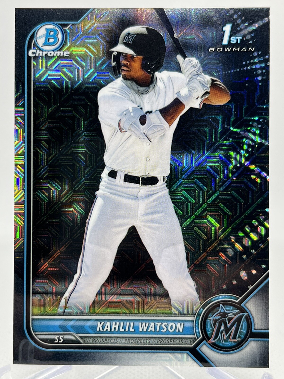 2022 1st Bowman Chrome KAHLIL WATSON Black Mojo Refractor 1/1 | eBay
