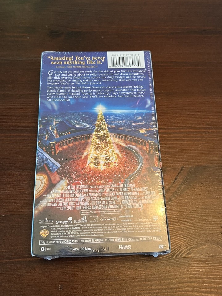 The Polar Express VHS Tape 2005 Christmas Movie Tom Hanks RARE FIND NEW ...