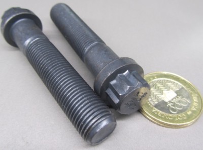 12 Point Flanged, Ferry Bolt, Steel, PT, 1/2"-20 x 2 1/2" Length, 10 ...