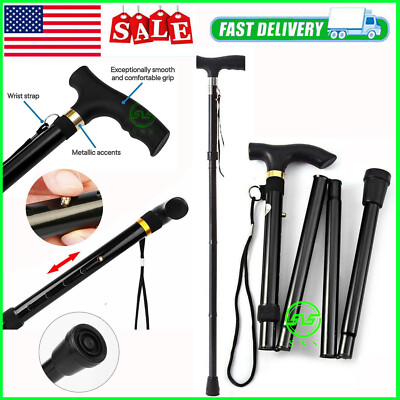 Adjustable Walking Cane Aluminum Walking Stick Folding Collapsible ...