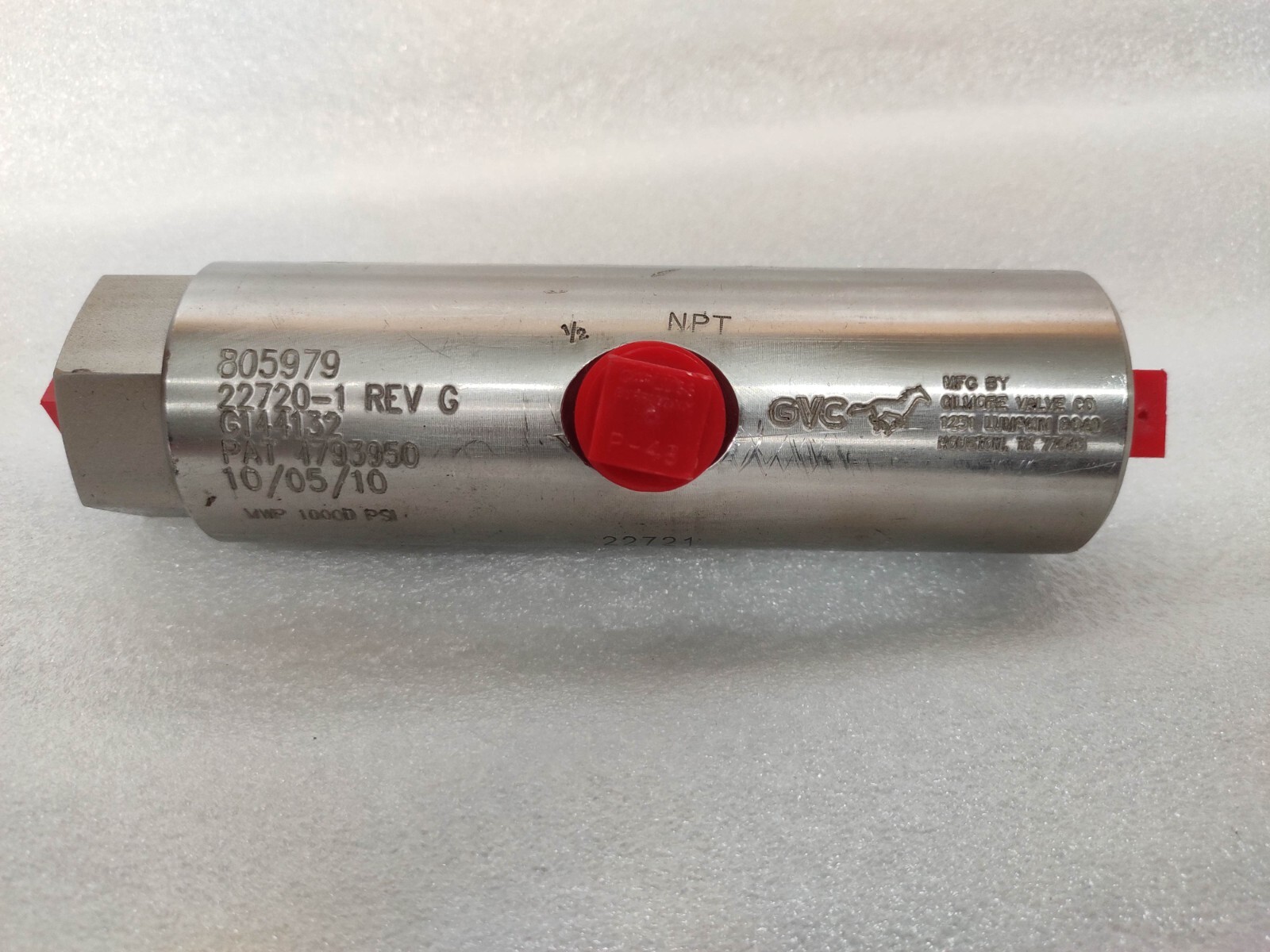 Gilmore Valve GVC Rev G 22720-1 1/2" NPT Check Valve | eBay