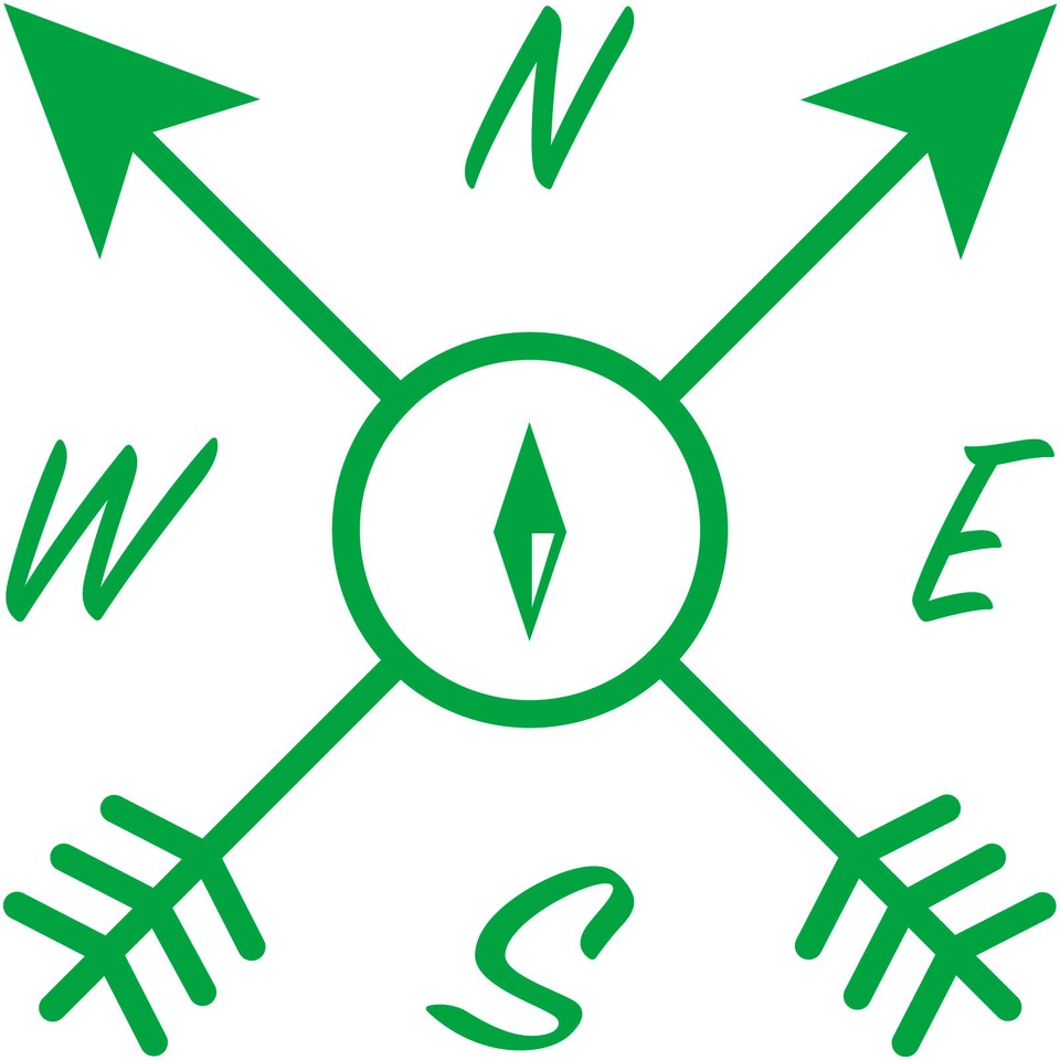 Arrow Cross Compass 5" Vinyl Decal Car Window Sticker Adventure Outdoor ...