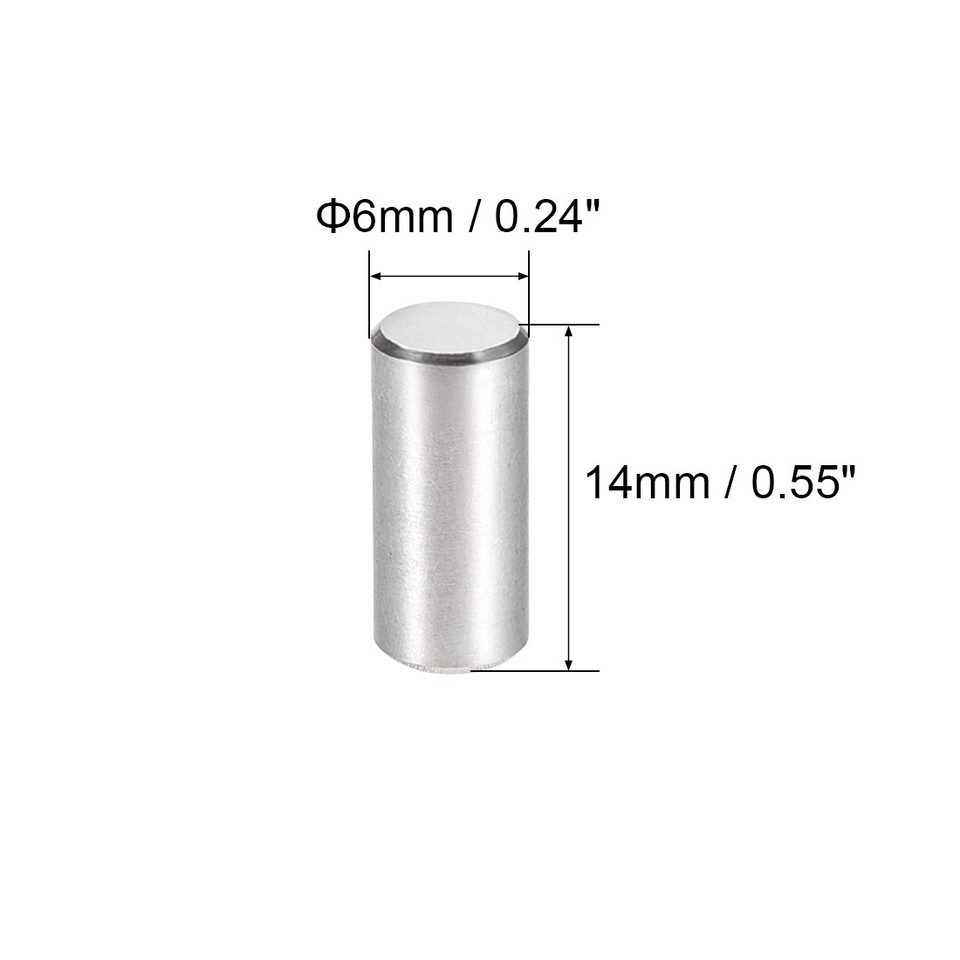 50Pcs 6mm X 14mm Dowel Pin 304 Stainless Steel Cylindrical Shelf ...