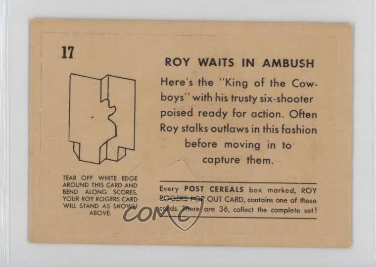 1953 Post Cereal Roy Rogers Pop-Outs F278-19 Roy Waits in Ambush #17 0a0a | eBay
