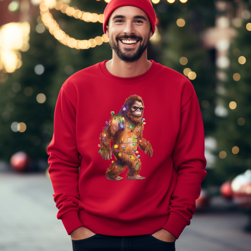 Bigfoot Sweater With Christmas Lights - Sasquatch Sweater - Bigfoot ...