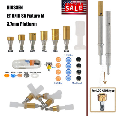 US Dental Hiossen ET I/II Mini Implant Abutment Set 1-6mm, PEEK Caps 1 ...