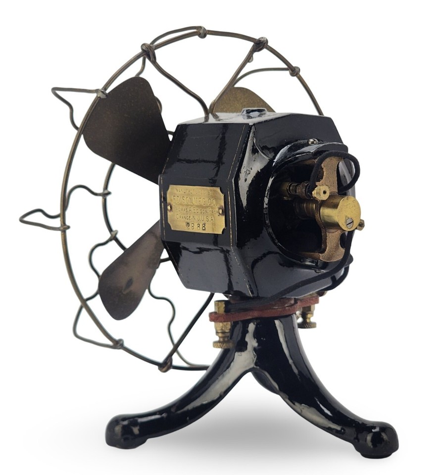Early Antique Electric Thomas Edison Iron-clad Battery Fan Direct ...